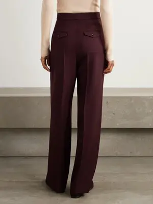 Chloé Pleated Wool-gabardine Wide-leg Pants