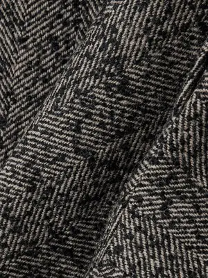Chloé Double-breasted Herringbone Wool-blend Blazer - Gray