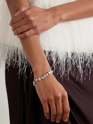 Completedworks Delicate Rhodium-plated Cubic Zirconia Bracelet