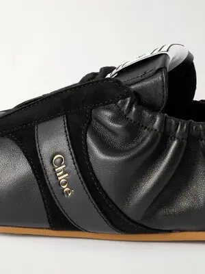 Chloé Kick Suede And Leather Sneakers - Black