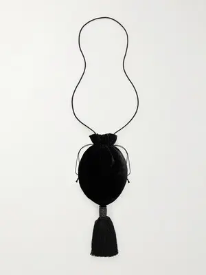 Le Sundial Lee Tasseled Velvet Pouch