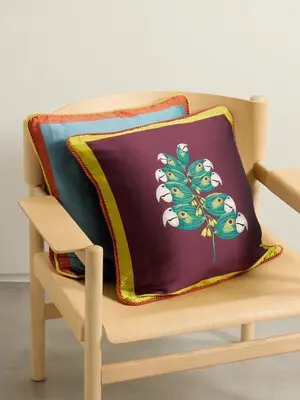 La DoubleJ Beto Val Tasseled Satin-jacquard Cushion