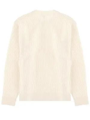Maison Kitsuné Ribbed Knit Sweater With Fox Patch