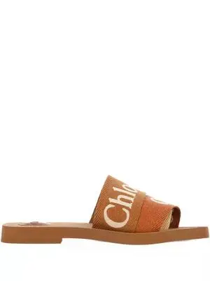 Chloé Logo Strap Sandals - Brown
