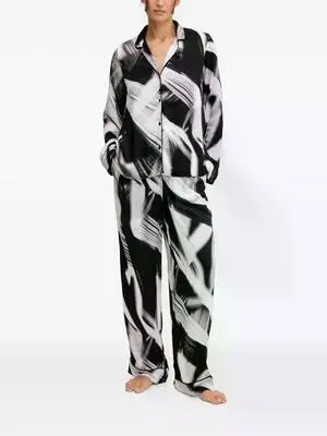 Dkny Abstract Print Pajama Set - Black