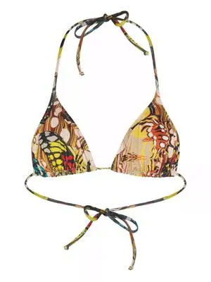 Jean Paul Gaultier Printed Tie Bikini Top - Neutrals