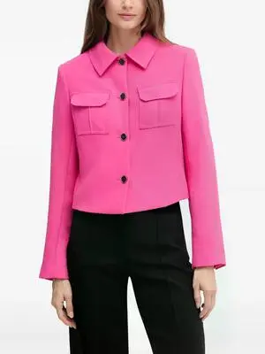 Dkny Button Jacket With Flap-pockets