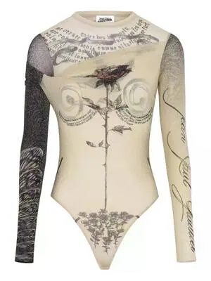 Jean Paul Gaultier Double Layer Printed Bodysuit