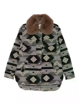 AVA ADORE Patterned Jacket With Faux-fur Collar