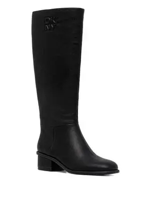 Dkny Embossed-logo Knee-high Boots