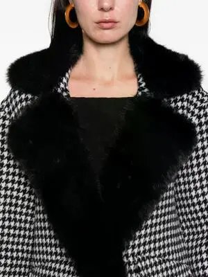 AVA ADORE Houndstooth Faux Fur Coat