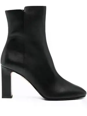 AQUAZZURA 80mm Zipped Round-toe Boots - Black