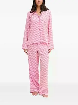 Dkny Logo Print Pajama Set - Pink