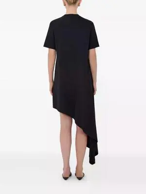 Loulou De Saison Crew-neck Asymmetrical Dress - Black