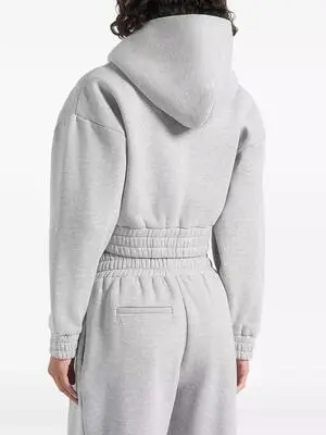 Manière De Voir Cropped Zip Through Hoodie - Grey