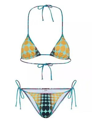 Jean Paul Gaultier Printed Tie Bikini Set - Yellow