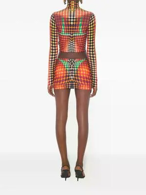 JEAN PAUL GAULTIER High-neck Zip-up Top - Brown