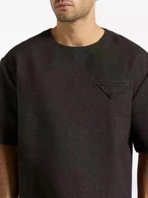 Manière De Voir Leon In Dark Boxy-cropped Hatched T-shirt