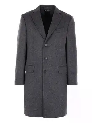 Zegna Single-breasted Buttoned Coat - Grey