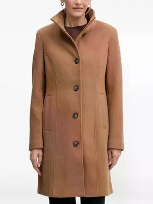 Dkny Button-front Funnel-neck Coat
