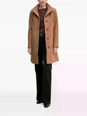 Dkny Button-front Funnel-neck Coat