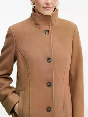 Dkny Button-front Funnel-neck Coat