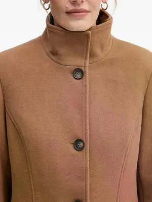 Dkny Button-front Funnel-neck Coat