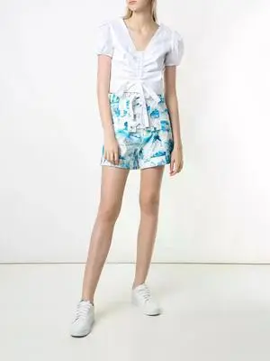 Isolda High-waist Printed Shorts
