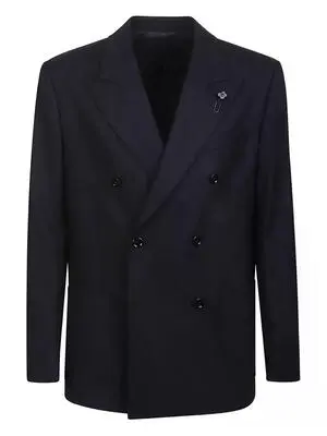 LARDINI Double-breasted Wool Blazer