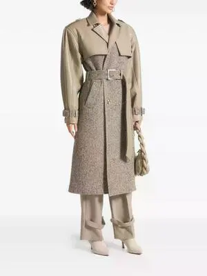 Manière De Voir Carina Herringbone-pattern Trench Coat