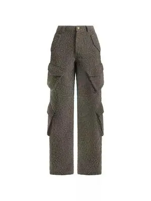Manière De Voir High-waisted Boucle-effect Cargo Trousers