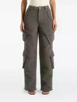 Manière De Voir High-waisted Boucle-effect Cargo Trousers