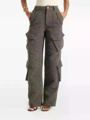 Manière De Voir High-waisted Boucle-effect Cargo Trousers