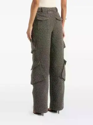 Manière De Voir High-waisted Boucle-effect Cargo Trousers