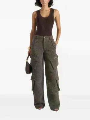 Manière De Voir High Waisted Boucle Cargo Pants