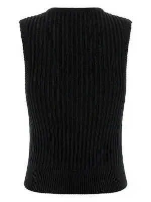 Isabel Marant Devima Ribbed Zip Vest - Black