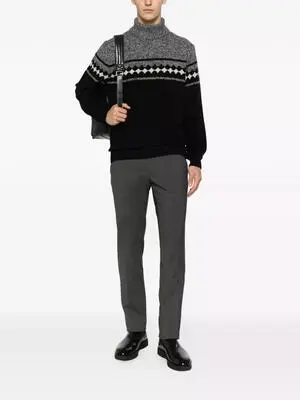 FERRANTE Patterned Roll-neck Sweater