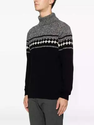 FERRANTE Patterned Roll-neck Sweater
