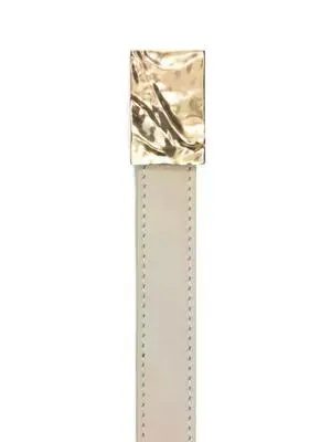 Loulou De Saison Leather Belt With Embossed Buckle