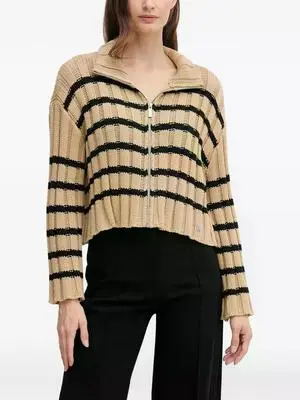 Dkny Striped Zip Cardigan