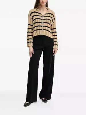 Dkny Striped Zip Cardigan
