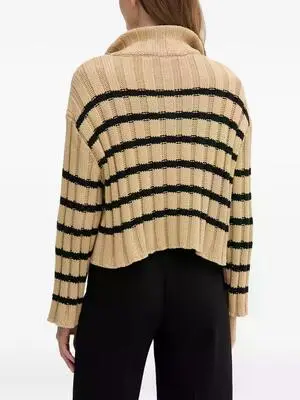 Dkny Striped Zip Cardigan