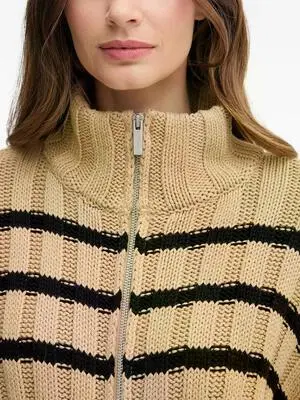 Dkny Striped Zip Cardigan