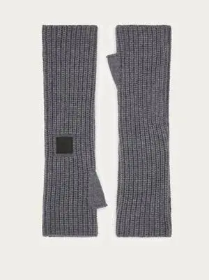 FERRAGAMO Knitted Fingerless Gloves - Grey