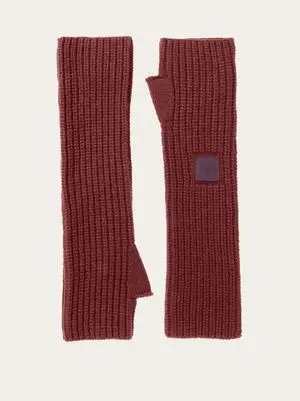 FERRAGAMO Knitted Fingerless Gloves - Red