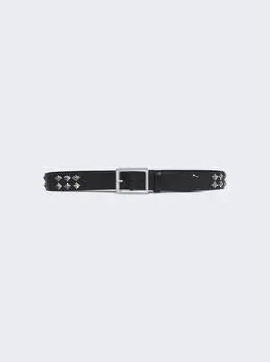 FRAME X Amelia Gray Studded Leather Belt - Black