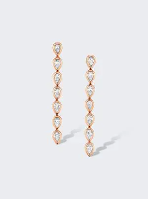 ANITA KO Short Bezel Pear Diamond Drop Earrings - Rg