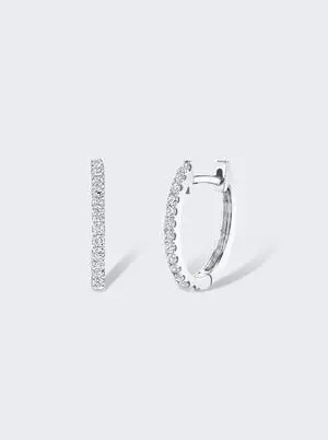 ANITA KO Medium Diamond Huggie Earrings - Wg