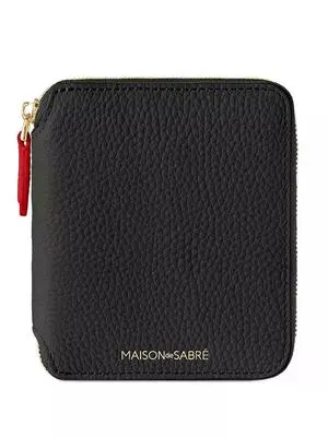 MAISON DE SABRE Zip Pebbled Leather Wallet - Black