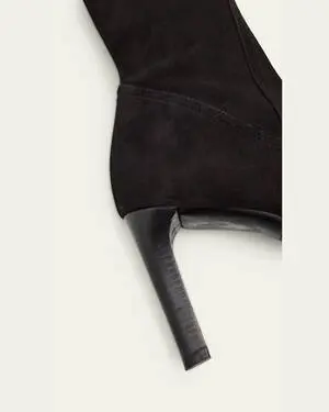 Aquatalia 90mm Rhumba Suede Knee-high Boots - Black